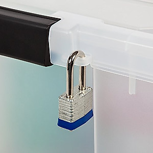 IRIS USA, Inc. 11.75 Gallon Store-it-All Heavy Duty Stackable Utility Tote, Clear with Black Buckle (586521)