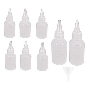 Plastic Squeeze Bottles With Scales 10 Pack Small Squeeze Bottles with Tip Caps Squirt Bottles for Liquid, Condiments, Sauces, Paint, Oil, Glue, Icing, Baking, Art Crafts, BBQ (60ml/2oz)