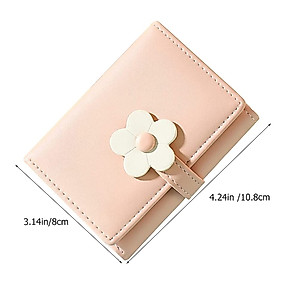 ABOOFAN Wallet Women Cute Flower Wallet for Girls Women Small Tri-Fold Wallet Cash Pocket Belt Bag