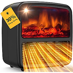 COSYAIREY Space Heater Fireplace, Energy Efficient Space Heater Dynamic Flame Effect, 30% Energy Saving,1s Fast Heating Electric Space Heaters for Indoor Use, Electric Space Heater Tip-Over Protection