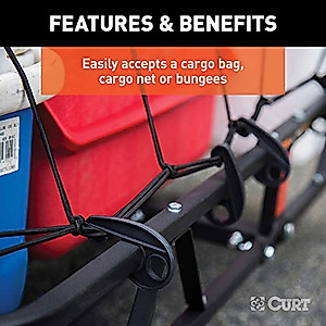 CURT 18145 48 x 20-Inch Basket Hitch Cargo Carrier, 500 lbs Capacity, Black Steel, 1-1/4, 2-In Adapter Shank