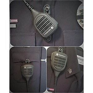 Mic+Tight The Police Mic Clip Tactical Portable Radio Mic Clip for Uniforms or Bullet-Proof Vest Carriers | Clear