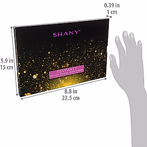 SHANY RSVParty Makeup Glitter Eyeshadow Palette - 24 Long-Lasting Pressed Glitter Pigments for Face and Body - Ultra Pigmented Glitter Makeup set with a Makeup Brush. Full Size Eyeshadow Pan.