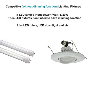 20W LED Emergency Backup Driver, Rechargeable UL Listed Backup Battery, Over 90mins Emergency Time, 120V-347VAC, for Dimmable LED troffer, Panel, Shop Light (20W, 1-Pack)