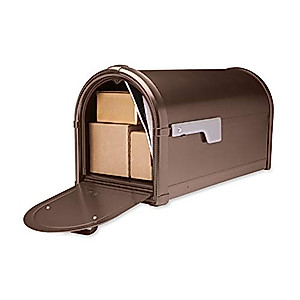 Architectural Mailboxes Hillsborough Galvanized Steel Post Mount Mailbox, Compatibility Code J, 5593C-CG-10, Copper, Large Capacity