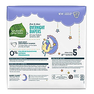Seventh Generation Overnight Diapers, Size 5, 20 Count