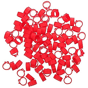 balacoo Duck Leg Rings 100pcs 10mm Racing Pigeon Leg Rings Bird Rings Leg Bands for Pigeon Parrot Finch Canary Hatch Poultry Rings Red Hen Leg Bands