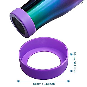 20 PCS 65mm Protective Cup Mat Silicone Sleeve Heat-Resistant Water Bottle Holder Insulation Mat Non-Slip Cup Mug Coaster (10 Colors,2 of Each)