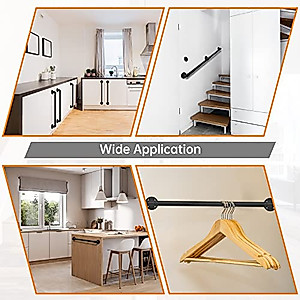 OKYMRO 8Feet Industrial Pipe Stair Handrail，Staircase handrail for Outdoor and Indoor Stairs Loft Porch HandRail ，Bathtub Grab Bars Handrails, (Rustic/Matte Black),Easy for Installation，Modern Look