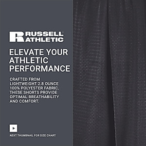 Russell Athletic Men's Mesh Pocket Short, Stealth, XX-Large