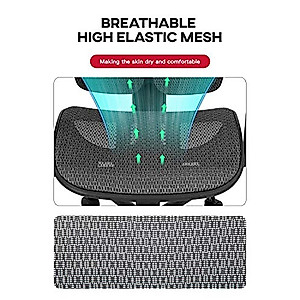 Ergonomic Office Chair, Desk Chair Computer Chair with Adjustable Arms Lumbar Support Swivel Rolling High Back Mesh Task Chair