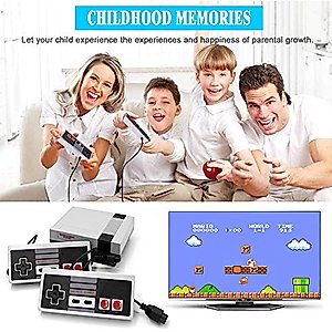 Classic Retro Console, AV Output Mini NES Old Video Game Console Built-in 620 Games with 2 Classic Controllers for Adults and Children