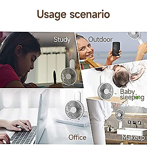 WIXAS Handheld Fan, Mini Portable Foldable Fan, Pocket Battery Rechargeable Hand Fan, for Travelling and Eyelash Fan 2000Ah(Cyan)