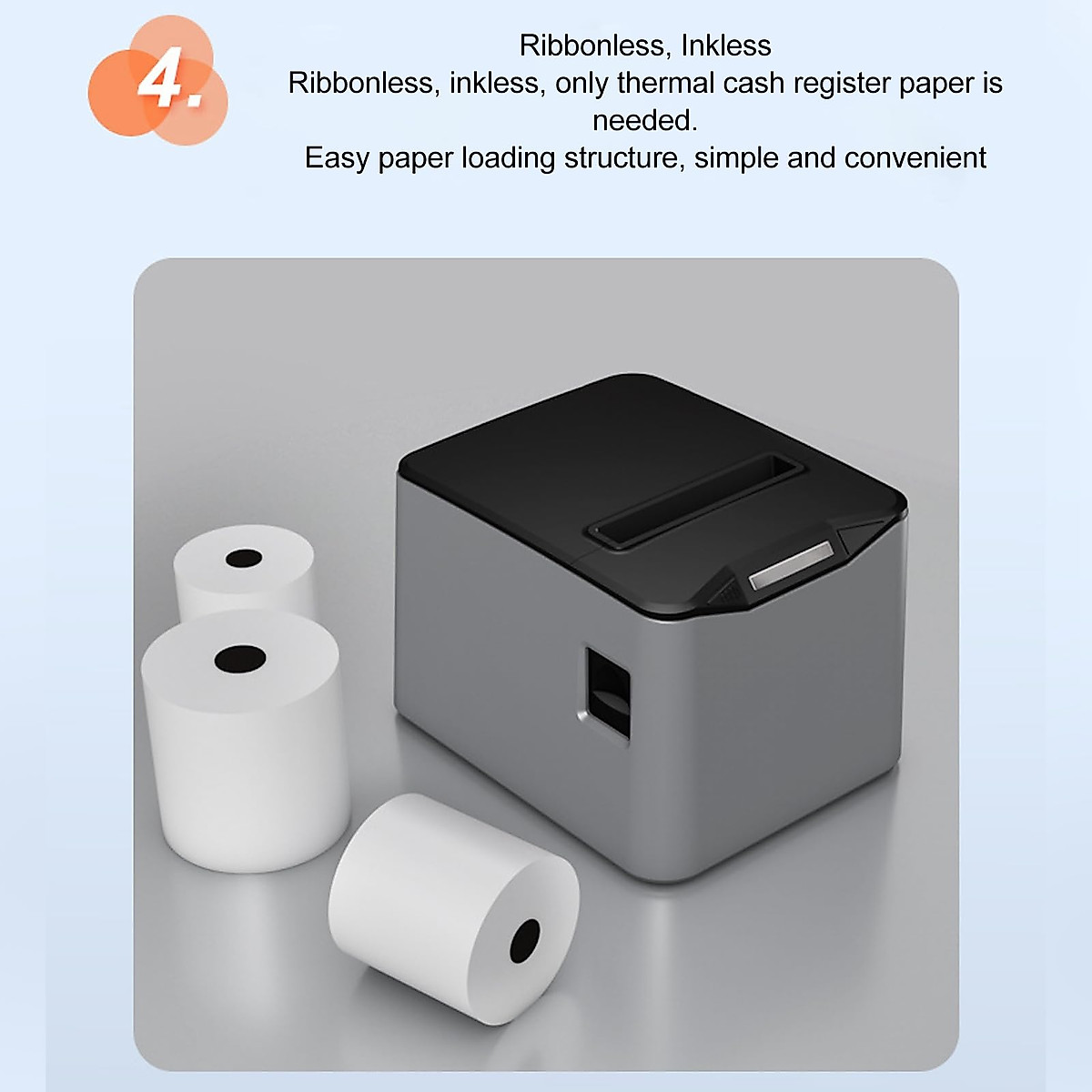 Septpenta Bluetooth Thermal Receipt Printer, 80 mm POS Printer, Supported Drawer Thermal Label Printer with Auto Cutting for Logistic Milk Tea Shop POS System