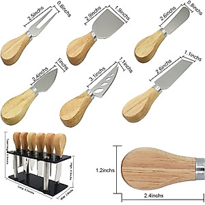 TSGANGY Cheese Knife Set, Cheese Accessories Spread All Kinds of Hard and Soft Cheese Tool, Acrylic Shelves Are used for Storage Management …