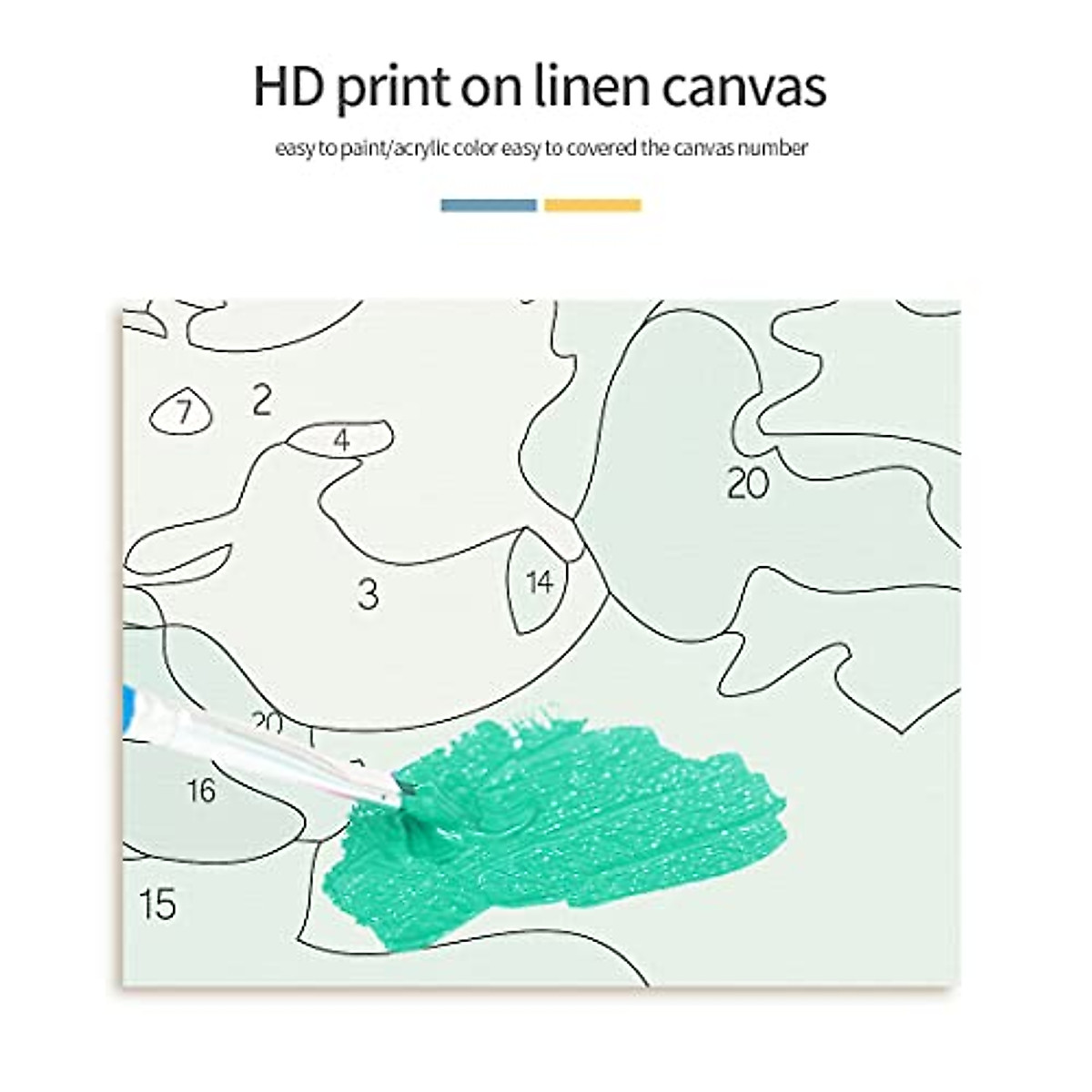 RUOPOTY Paint by Number for Adults Number Canvas Painting DIY Oil Painting Gift Kit Home Wall Living Room Bedroom Decoration (Orange Beach) 99921