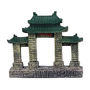 Mairuker Aquarium Decorations Fish Tank Chinese Temple Landscape Decor Aquarium Accessories for Fish and Shrimp
