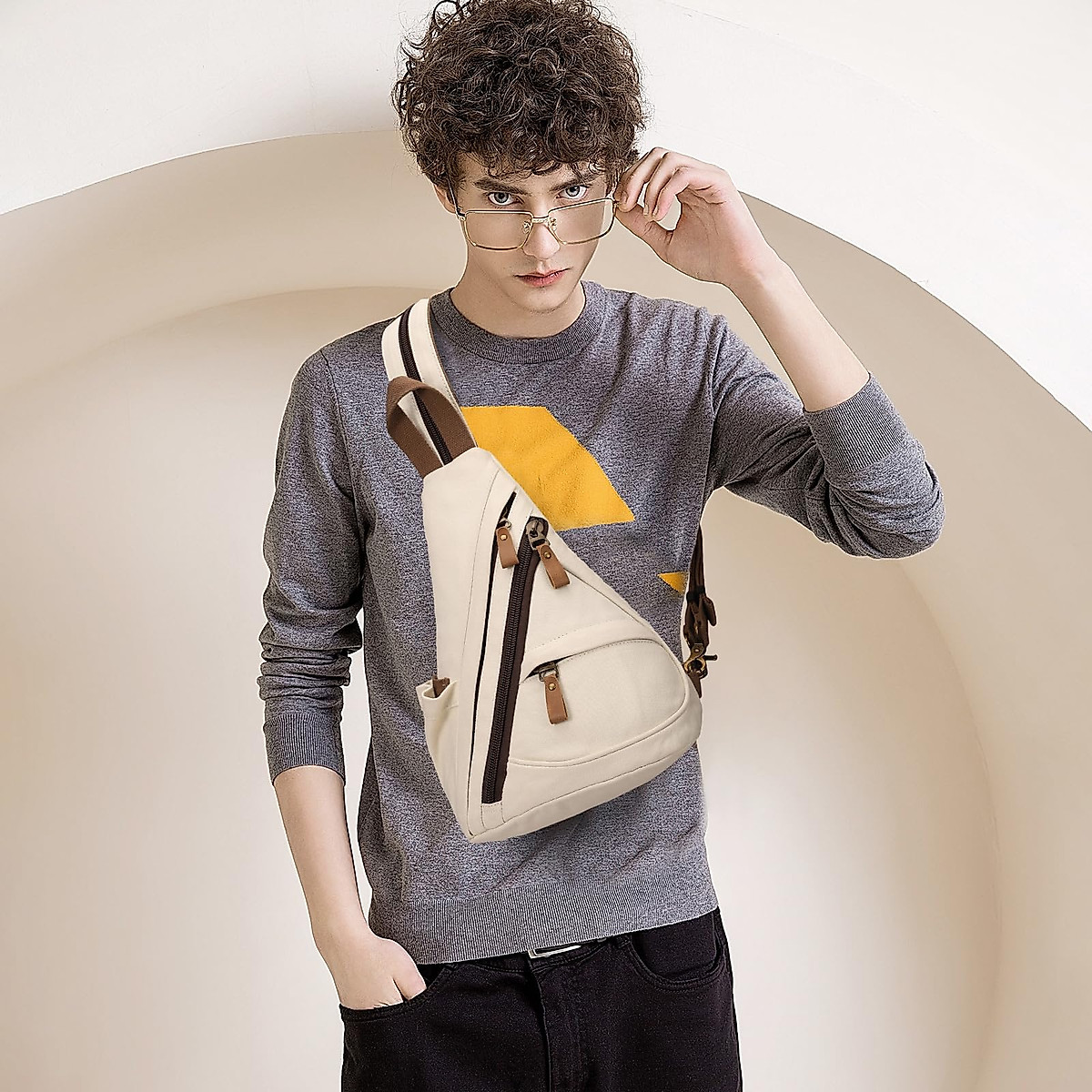 KL928 Sling Bag - Small Crossbody Backpack Shoulder Casual Daypack Rucksack for Men Women