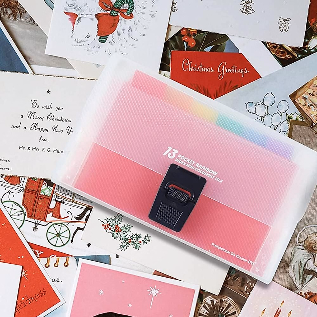 3 Pack Accordion File Organizer with 13 Pocket, Expandable Portable Folder, A6 Plastic Wallet for Cards, Coupons, Receipt, Tax Item, Vouchers, Busines