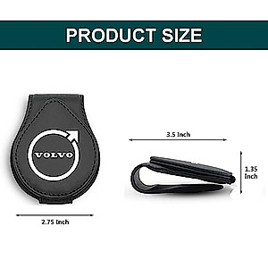 ABSWER Sunglasses Holder for Volvo Car Visor Leather Eyeglasses Hanger Mount Sunglass Clip for XC40/60/90 V60/90 S60/90 Car Accessories