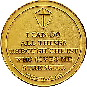 Girl's and Women's Purity Coin, Purity Promise Gift for Females, I Can Do All Things and Pure in Heart Sentiment, 2" Gold Plated Challenge Coin, Gift Boxed, Includes Vow to Purity Card