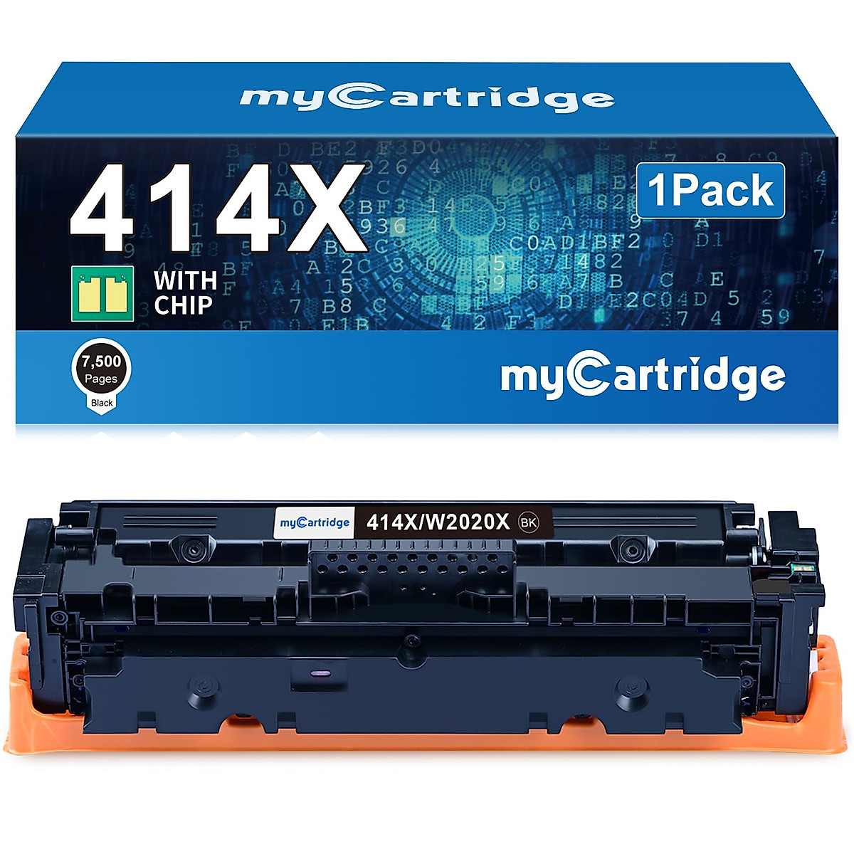 MYCARTRIDGE 414X (with CHIP) Remanufactured Toner Cartridge Replacement for HP 414X 414A W2020X W2020A for Color Laserjet Pro M454dw M479fdw M454dn M479fdn M479dw (1 Black)