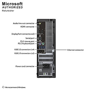 Dell Optiplex 7040 | Small Form Factor | Intel 6th Gen i5-6500 | 8GB 2666MHz DDR4 | 256GB Solid State Drive SSD | Windows 10 Professional (Renewed)
