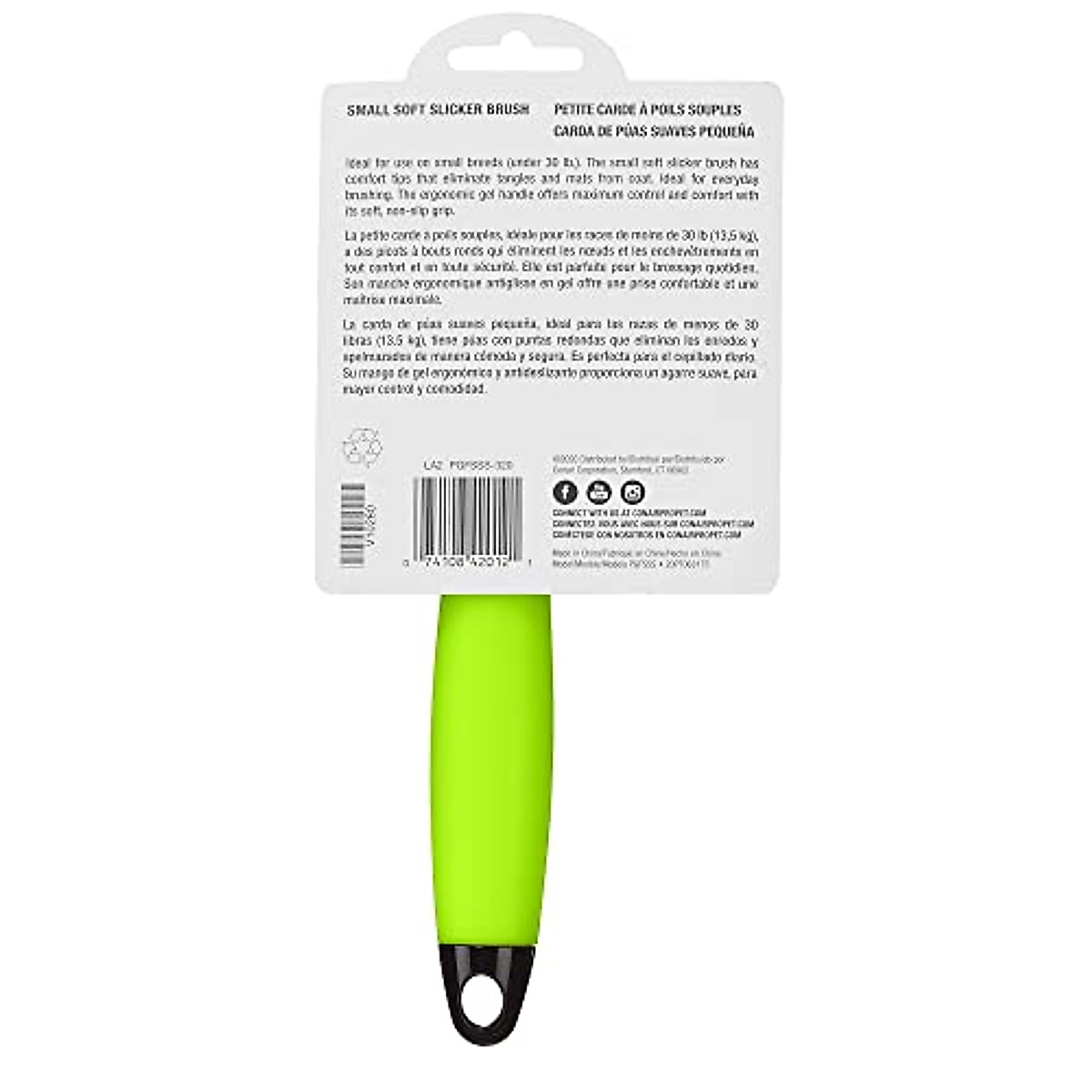 CONAIRPRO Dog & Cat Dog Brush for Shedding, Small Slicker Brush with Reinforced Metal Tips, Ideal for Smaller Breeds