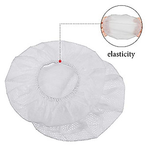 BBTO 300 Pieces Non-Woven Sanitary Headphone Ear Cover Disposable Headset Covers Fabric Earpad Covers for Headphones (White, L-11 cm)