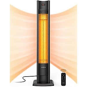Oraimo Patio Heater, Outdoor Heater with Remote, 1500/750W ETL, IP55- Certificatied Quiet Electric Infrared Heater with Triple Protection portable for Bedroom, Living Room, Balcony and Garage Use
