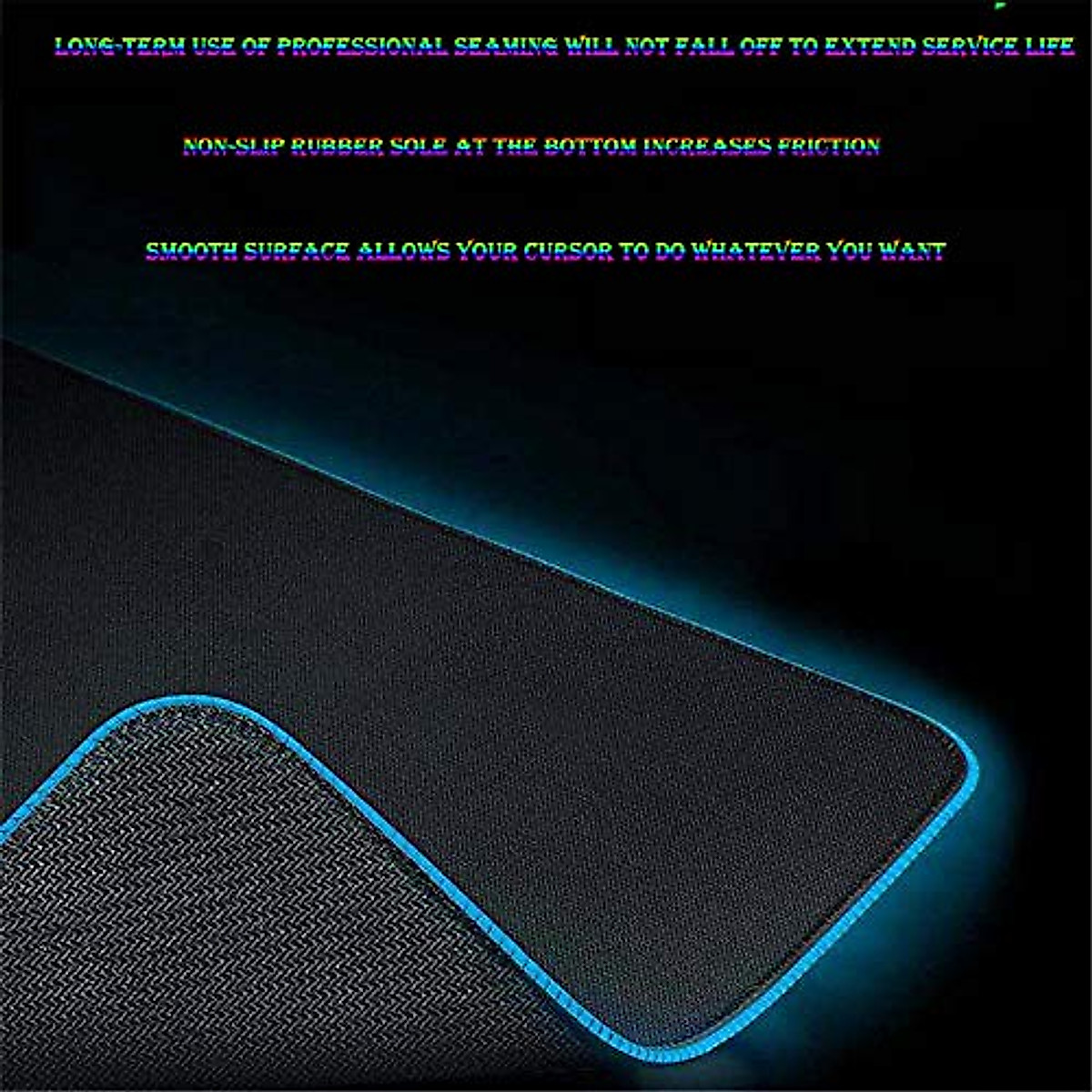 Hexagon Texture Gaming Mouse Pad Gamer Computer RGB Backlit Large XXL for Desk Keyboard Led Mice Mat L(27.5x15.7 Inch)