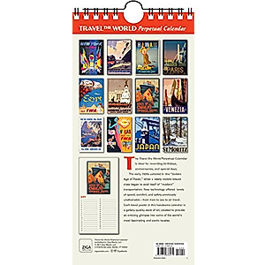 Travel the World Perpetual Calendar Birthday Anniversary Family Date Annual Reminders 5.5" x 11.5"