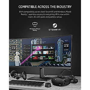 HP Reverb G2 VR Headset with Controller, Adjustable Lenses & Speakers from Valve, 2160 x 2160 LCD Panels, for Gaming, Ergonomic Design, 4 Cameras, Compatible with SteamVR & Windows Mixed Reality