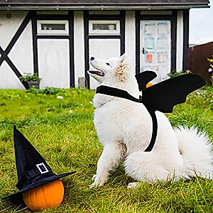 Chichome Dog Halloween Costumes Bat Wings Halloween Costumes Pet Bat Costume for Dogs Pet Cosplay Halloween Funny Cool Costume Halloween Outfits for Medium Large Dog, grey