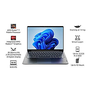 2022 Lenovo IdeaPad 5 Pro Laptop, 14" 2K (2240 x 1400) IPS 100% sRGB 16:10 Touch Display, AMD Ryzen 5 5600U,16GB RAM, 512GB PCIe SSD, Two Type-C Port, Webcam, Backlit KB, Win 11