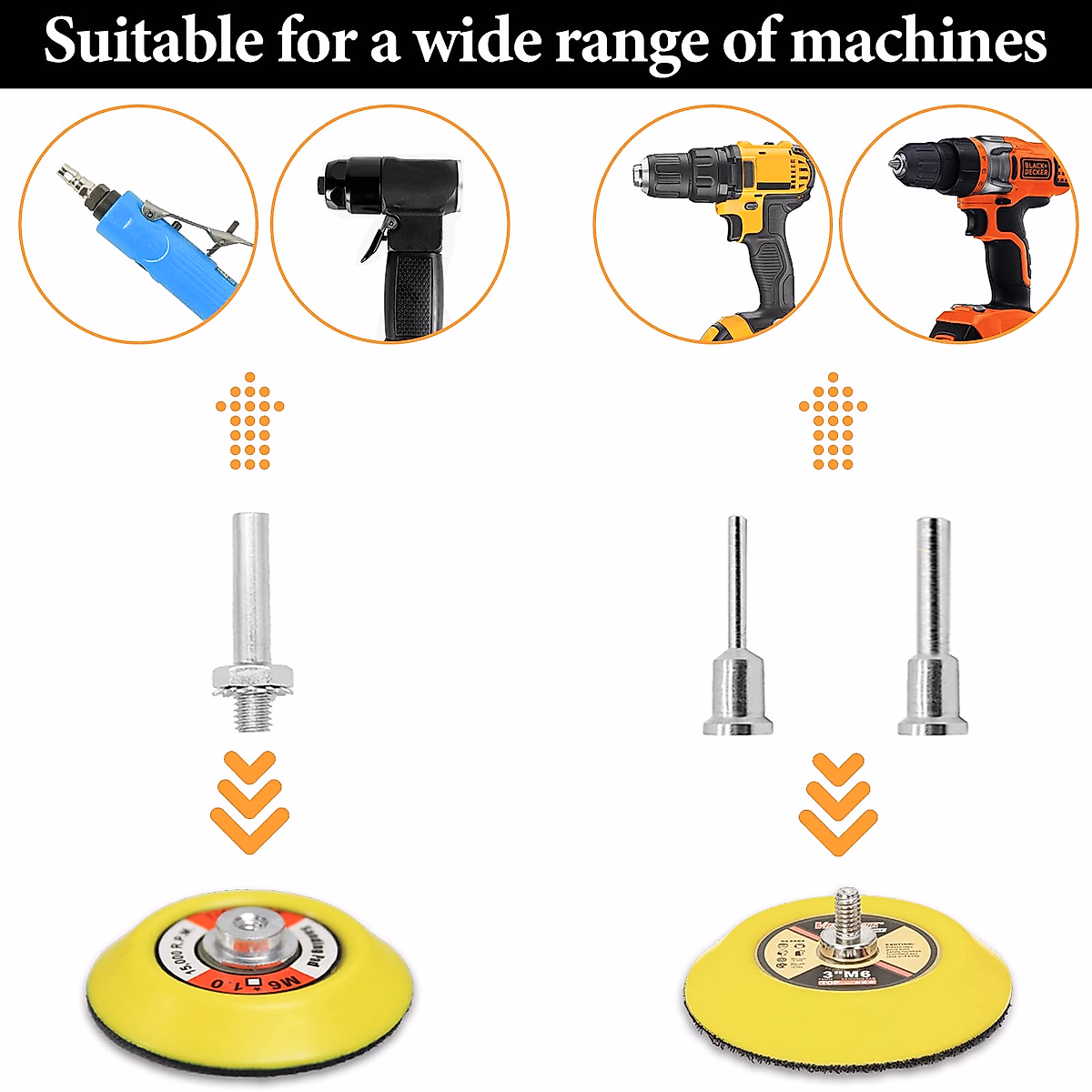 126 Pieces 3 Inch Sanding Disc, GOH DODD Headlight Restoration Kit Hook and Loop Sanding Pads 60 to 10000 Wet Dry Sandpaper with 1/8" and 1/4” Shank, Backing Pad, Polishing Pads and Interface Pad