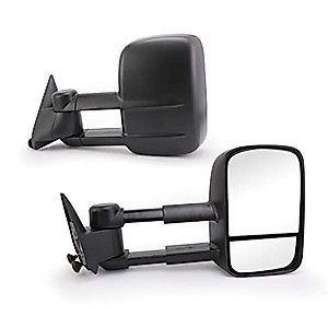 Perfit Zone Towing Mirrors Replacement Fit for 1988-2000 SILVERADO SIERRA, MANUAL,W/O HEATED, W/O SIGNAL,BLACK (PAIR SET)