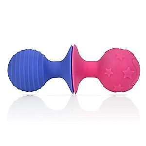 Nuby Silly Rattle Ball Interactive Suction Toys, 2 Piece, Pink/Purple