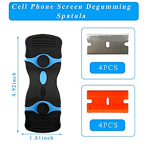 Dickno Razor Blade Scraper Tool, Razor Scraper with 4 Plastic and 4 Metal Blades, Multi Funtional Cleaning Scraper to Remove Decal Stickers, Scraper for Car and Delicate Surface