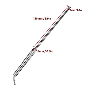 Thermopile Generator, Waterproof K Type Thermocouple, M8 150mm Thermocouple Wire Thread Type K Thermocouple Probe Temperature Sensor Wire 0 400℃ (1M)