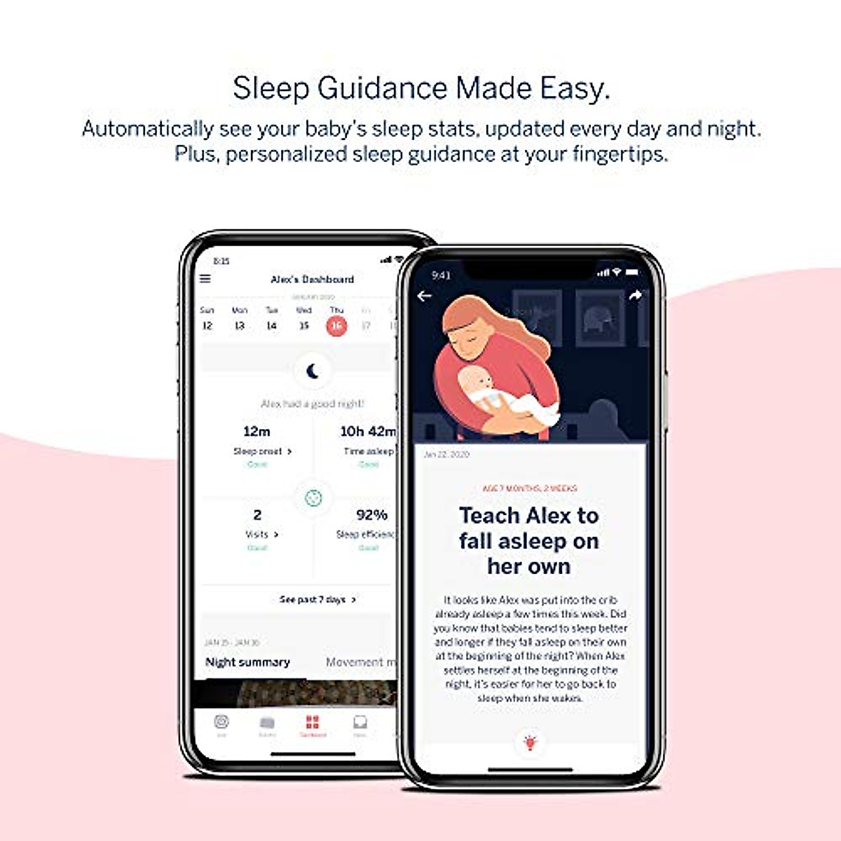 Nanit Plus - Smart Baby Monitor and Floor Stand: Camera with HD Video & Audio - Sleep Tracking - Night Vision - Temperature & Humidity Sensors and Two-Way Audio
