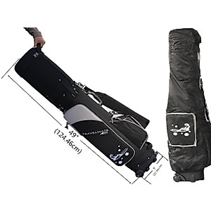 A99Golf Travel Mate with Cover Skin Wheeled W. TSA Lock Air Porter Golf Travel Bag cart Bag Golf Bags Golf Travel Cover( Blk/Grey)