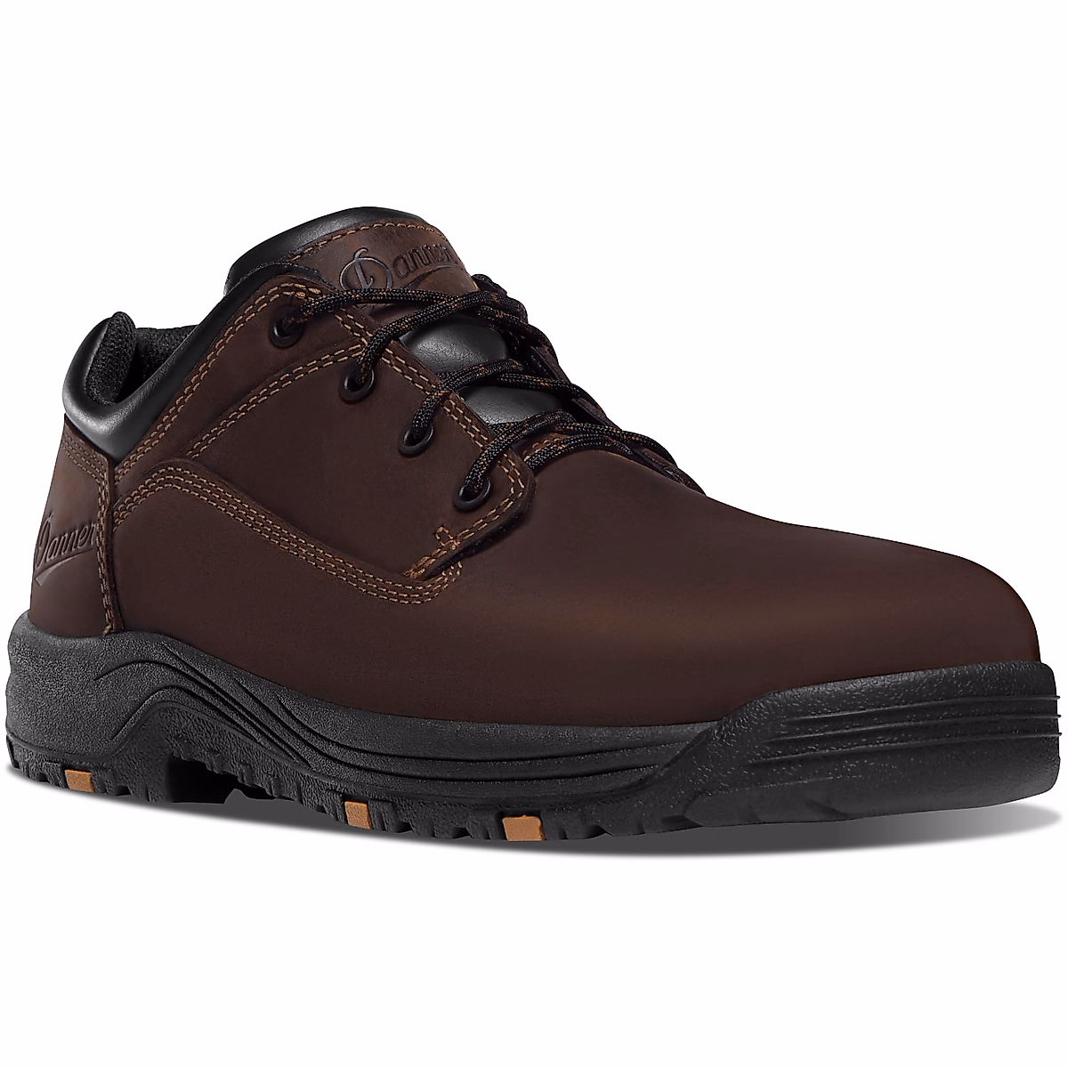 Danner 3" Caliper Aluminum Toe Work Boots for Men - Low-Top Full-Grain Leather Upper with Safety Toe, Comfort Cushioning, and Traction Heel Outsole, Brown Hot - 12 EE