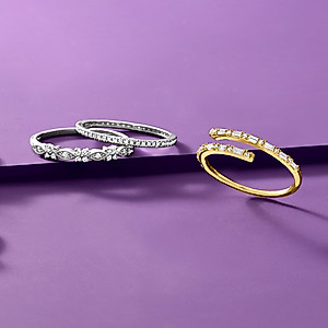 RS Pure by Ross-Simons 0.23 ct. t.w. Diamond Bypass Ring in 14kt Yellow Gold. Size 8