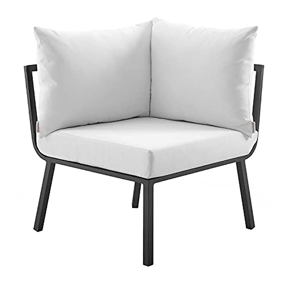 Modway Riverside Outdoor Furniture, Corner Chair, Gray White