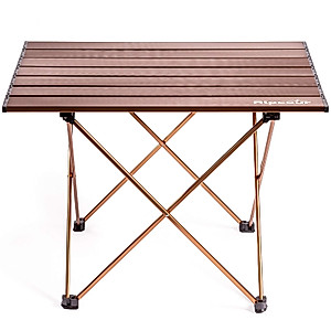 Alpcour Portable Camping Table – Lightweight, Compact Folding Side Table in a Bag with Aluminum Top & Heavy Duty Hinge for Easy Travel & Storage – Great for Outdoor BBQ, Backpacking, Tailgate & More