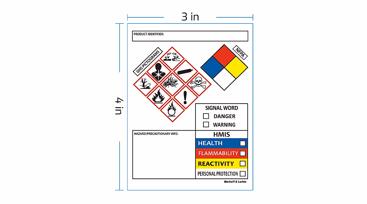 SDS OSHA Data Labels - Chemical Safety Stickers Roll of 250