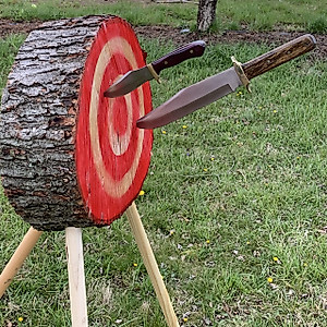 LJ's Log Targets 16" Throwing Knife Target Axe Throwing Target 16” x 4.5” x 4.5’ sturdy, real wood, throwing knives target board, ax throwing target, throwing axe target, knife throwing target board
