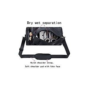 Sports Bags for Women and Men,Travel Bag for Sports, Travel Bag and Handbags,Gym,Fitness bag，Duffle Bag for Weekend Trips，Swim Bags with Wet Clothes Compartments. (black)