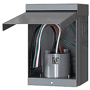 Connecticut Electric EGSPI50 50A Rainproof Generator Power Inlet Box with Cover, CS6375, SS2-50P, Receptacle, Gray